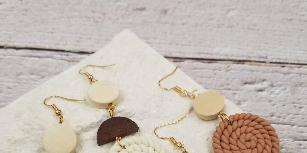 Wood & Clay Drop Earrings: Red – Linen & Clove