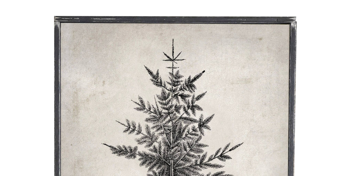 Vintage Evergreen Tree Print – Linen & Clove