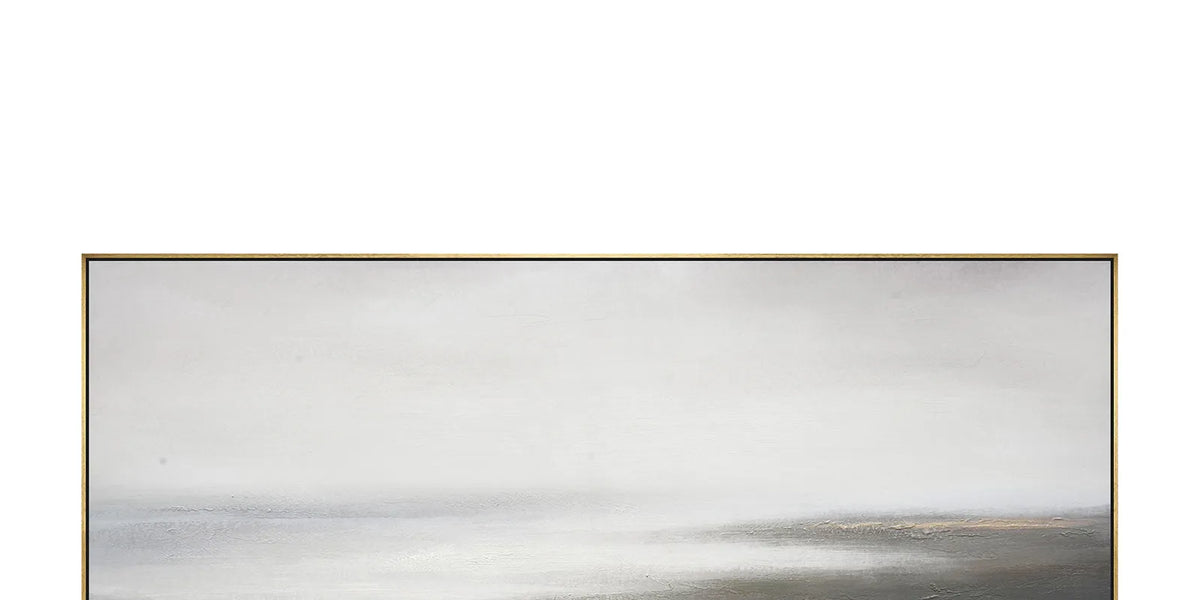 60x40 Abstract Water Landscape Art – Linen & Clove