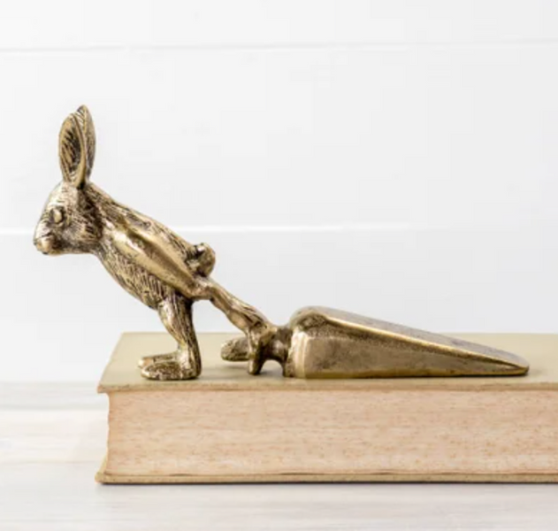 Gold Rabbit Door Stop – Linen & Clove