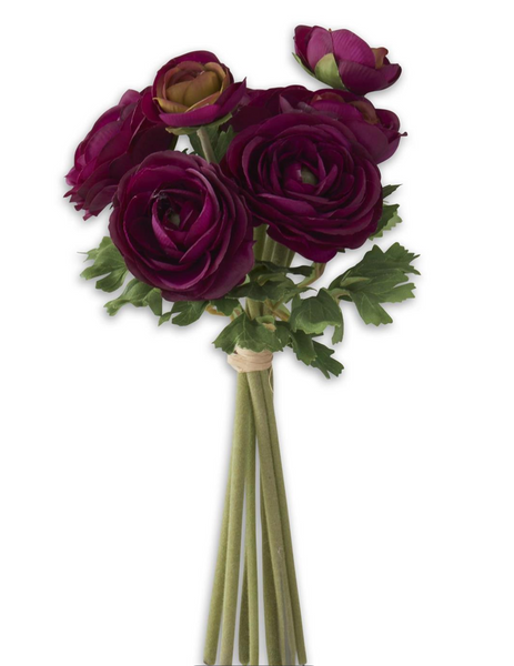 10" Dark Purple Ranunculus Bundle – Linen & Clove