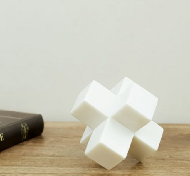 White Marble Puzzle Cube – Linen & Clove