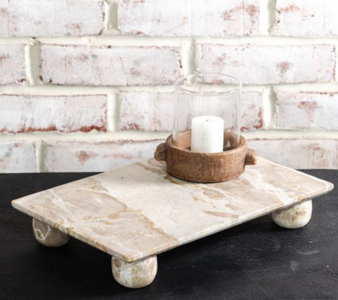 Beige Marble Riser – Linen & Clove