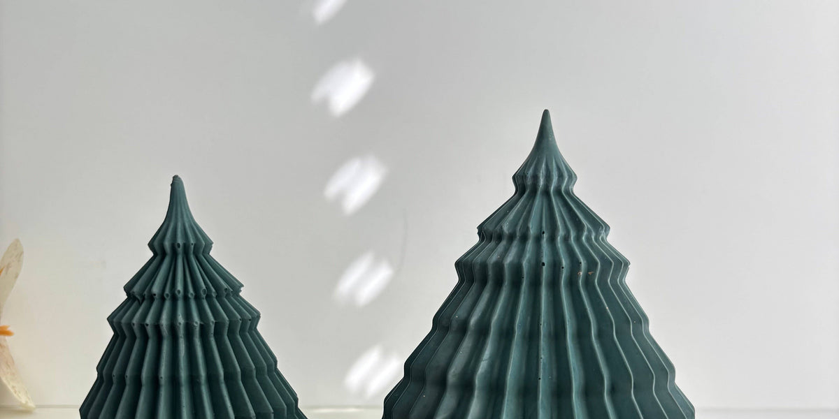 Origami Concrete Christmas Tree - Midnight Silver Marble – Linen & Clove